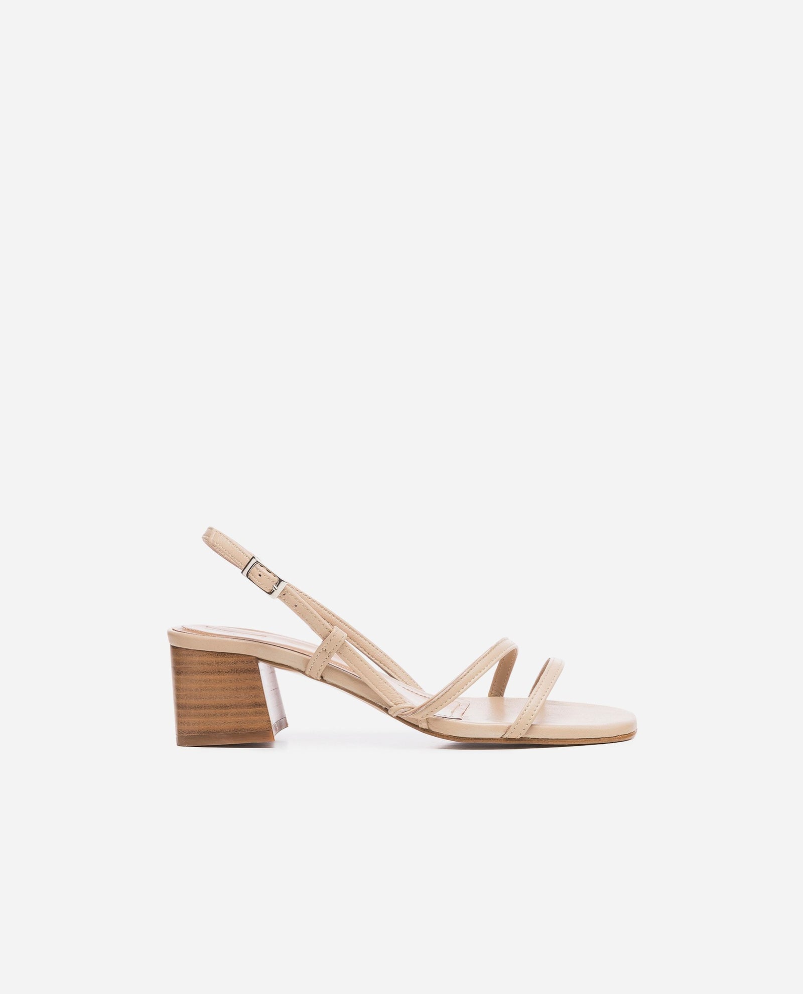 FLATTERED ELSA LEATHER BLACK HEELED SANDALS