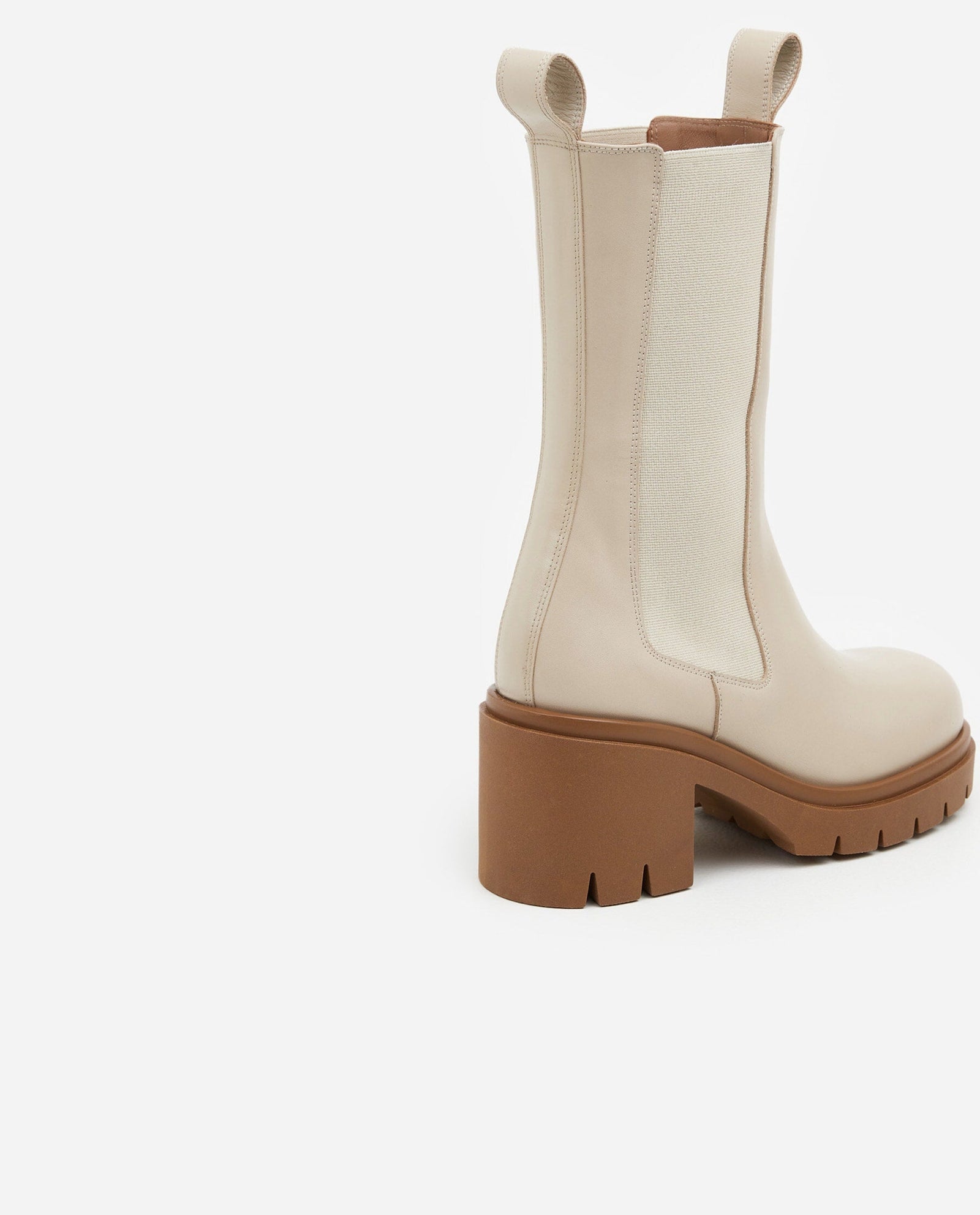 Flattered Lulu Creme Leather Chelsea Boots