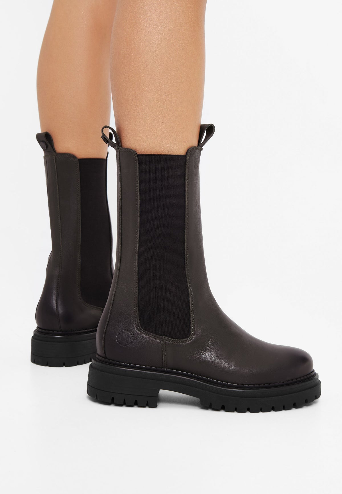 CA'SHOTT Cashannah Olive High Chelsea Boot