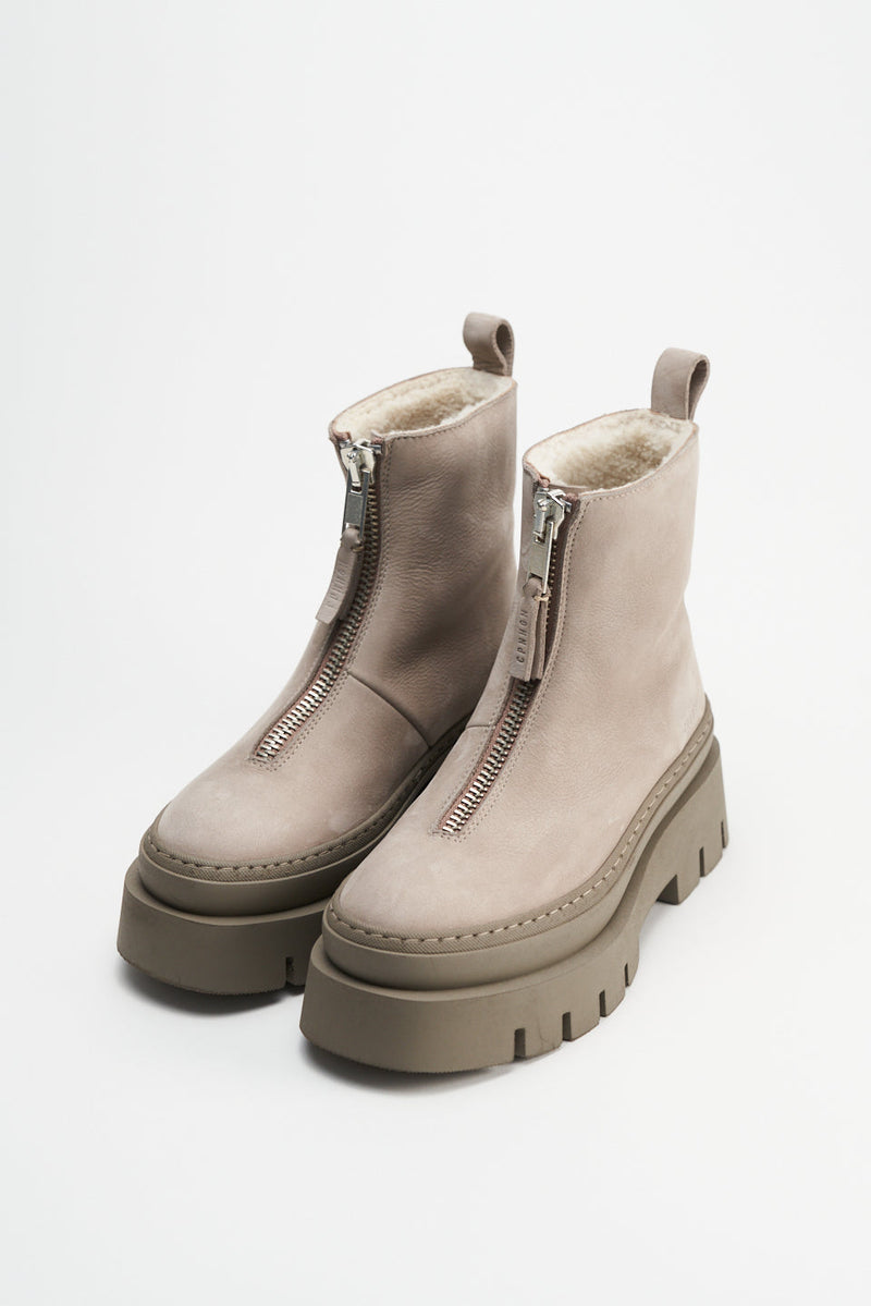 Copenhagen Studios Nabuc Greige Front Zip Winter Boots