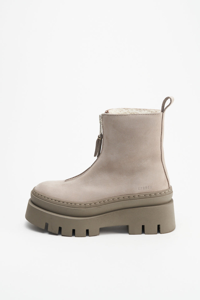Copenhagen Studios Nabuc Greige Front Zip Winter Boots