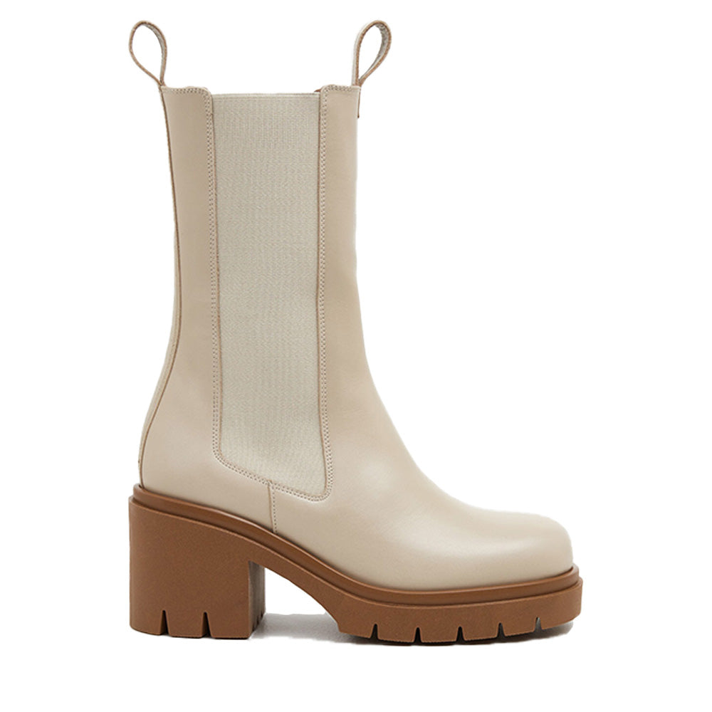 Flattered Lulu Creme Leather Chelsea Boots