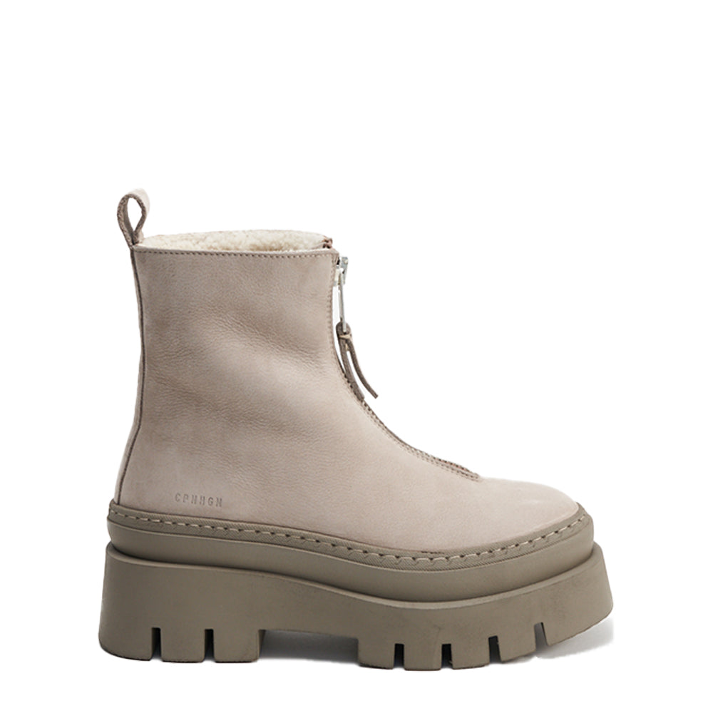 Copenhagen Studios Nabuc Greige Front Zip Winter Boots